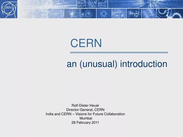 PPT - CERN PowerPoint Presentation, free download - ID:1617211