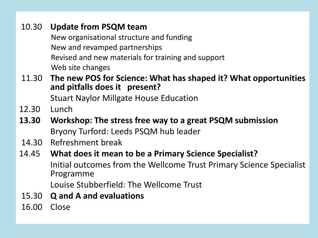 PPT - Primary Science Quality Mark Second annual hub leader conference ...