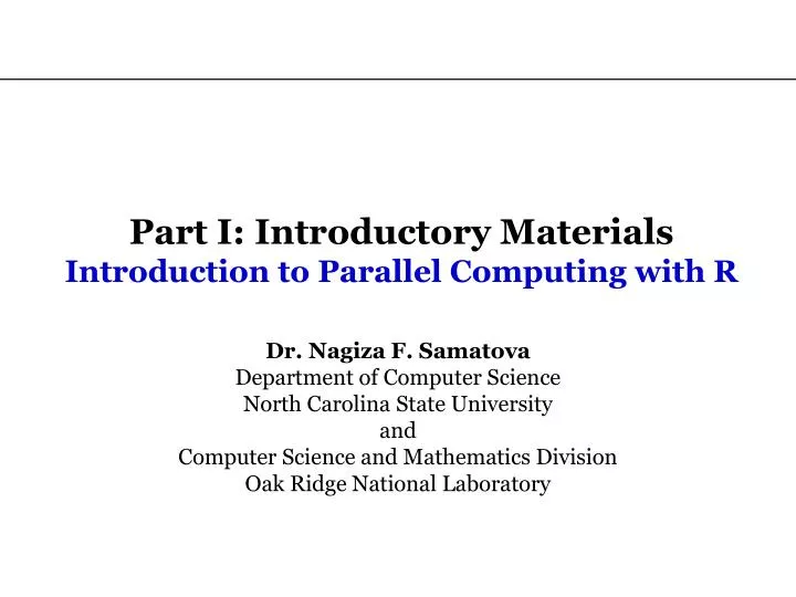 Ppt Part I Introductory Materials Introduction To Parallel Computing With R Powerpoint 7714