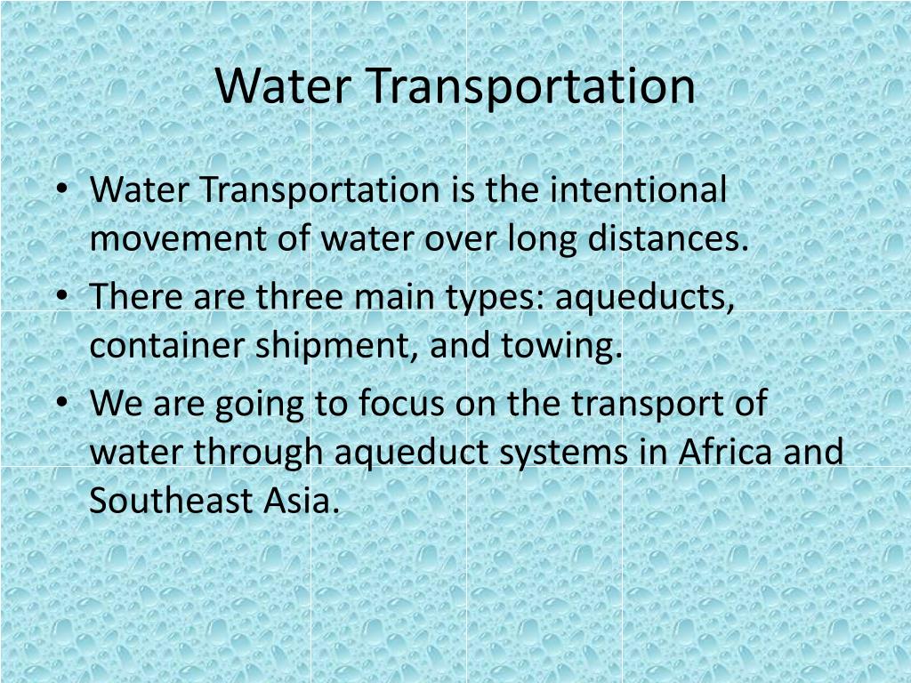 PPT - Access to Clean Water: Transport of Water Africa and Southeast ...