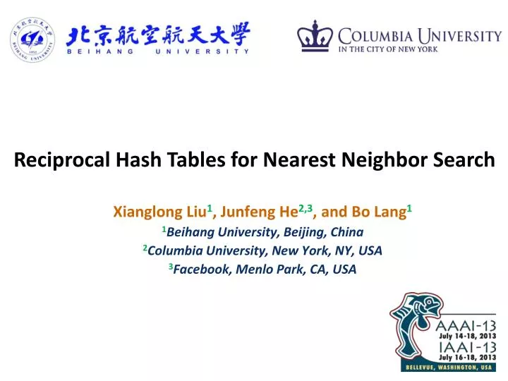 PPT - Xianglong Liu 1 , Junfeng He 2,3 , and Bo Lang 1 1 Beihang ...