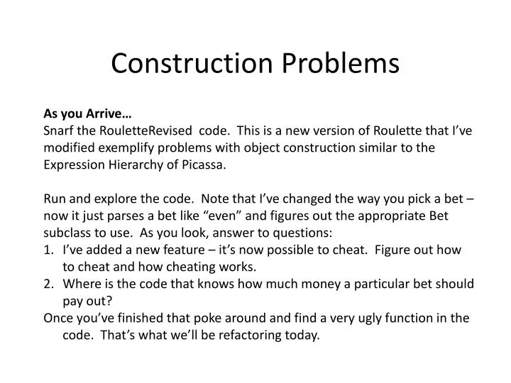 PPT - Construction Problems PowerPoint Presentation, free download - ID ...