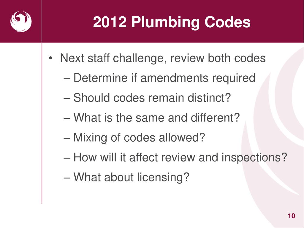PPT - 2012 Plumbing Codes International Plumbing Code Uniform Plumbing ...