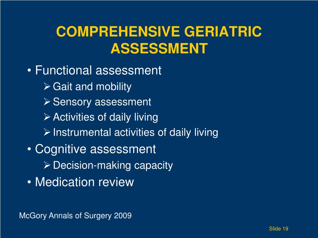 PPT - Functional Assessment of the Geriatric Surgical Patient Rubina ...