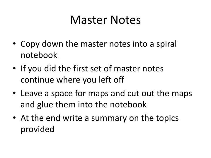 PPT - Master Notes PowerPoint Presentation, free download - ID:1618877