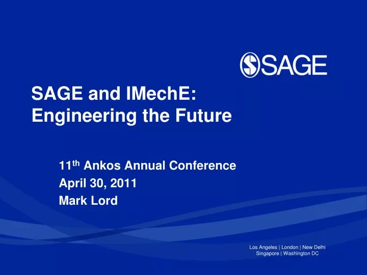 PPT - SAGE and IMechE: Engineering the Future PowerPoint Presentation ...