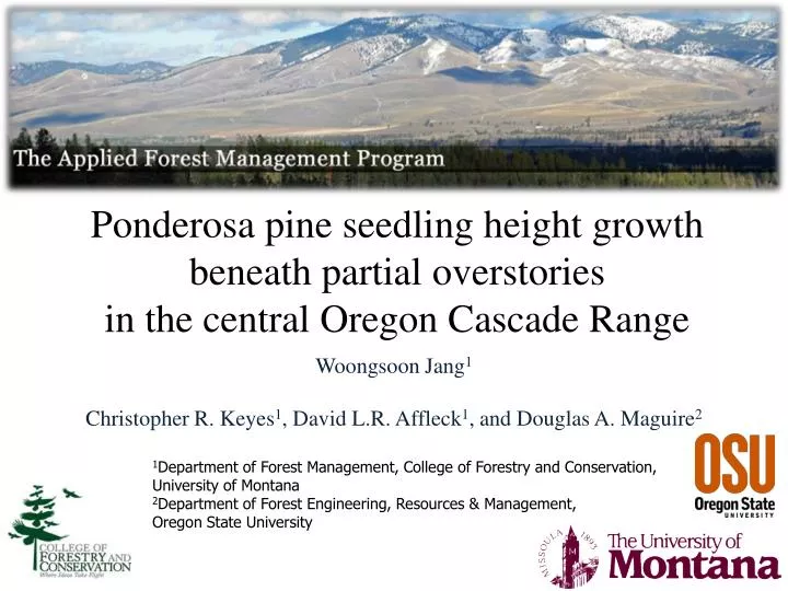 PPT - Ponderosa pine seedling height growth beneath partial overstories ...