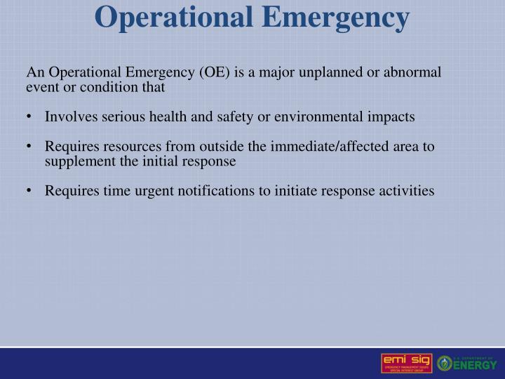 PPT - Operational emergency categorization and classification ...