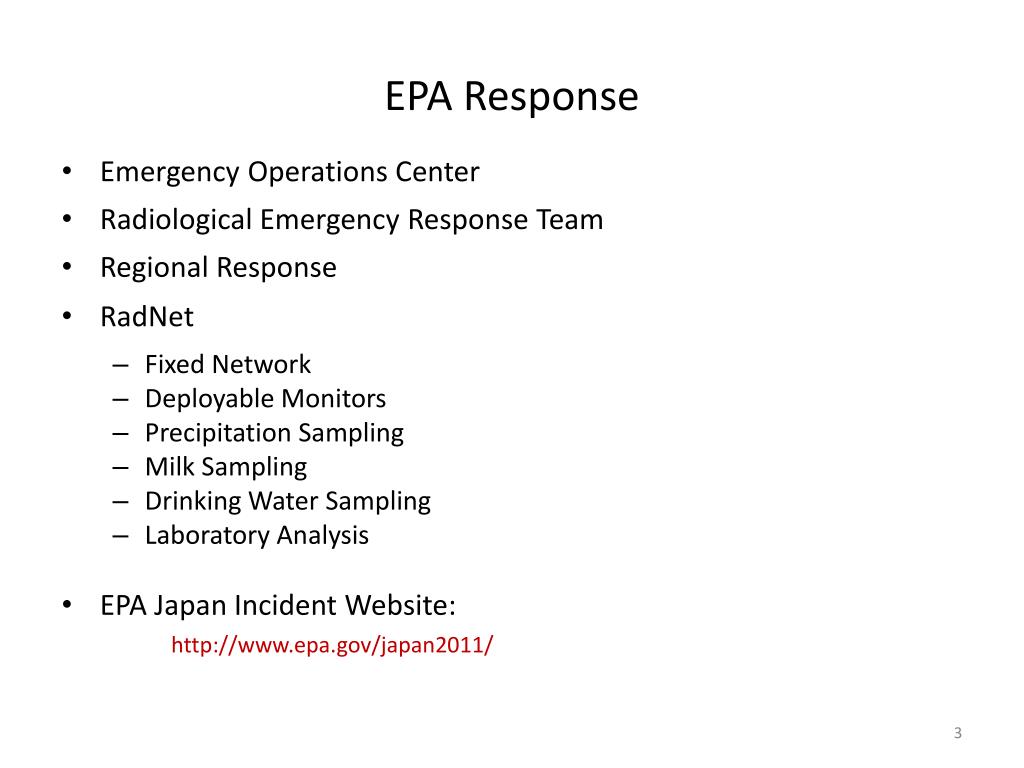 PPT - EPA’s Response to Fukushima Japan Nuclear Emergency PowerPoint ...