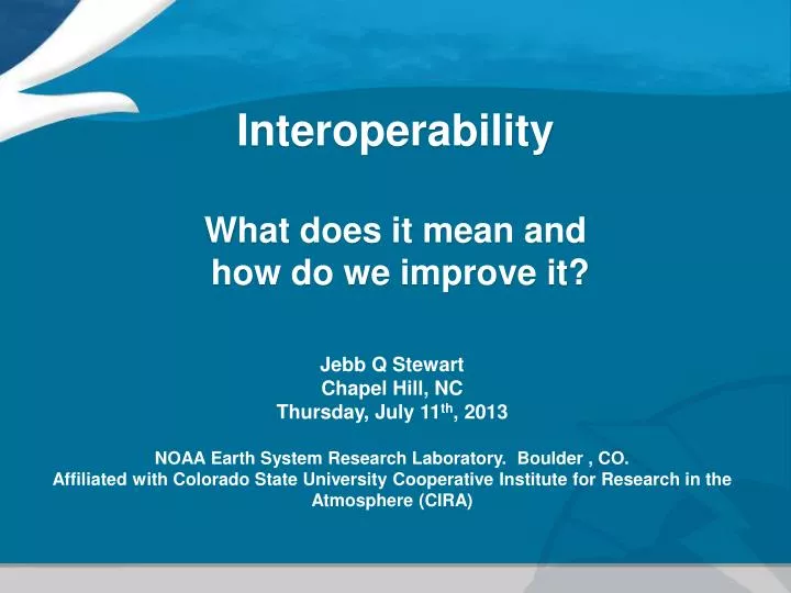 PPT - Interoperability What does it mean and how do we improve it ...