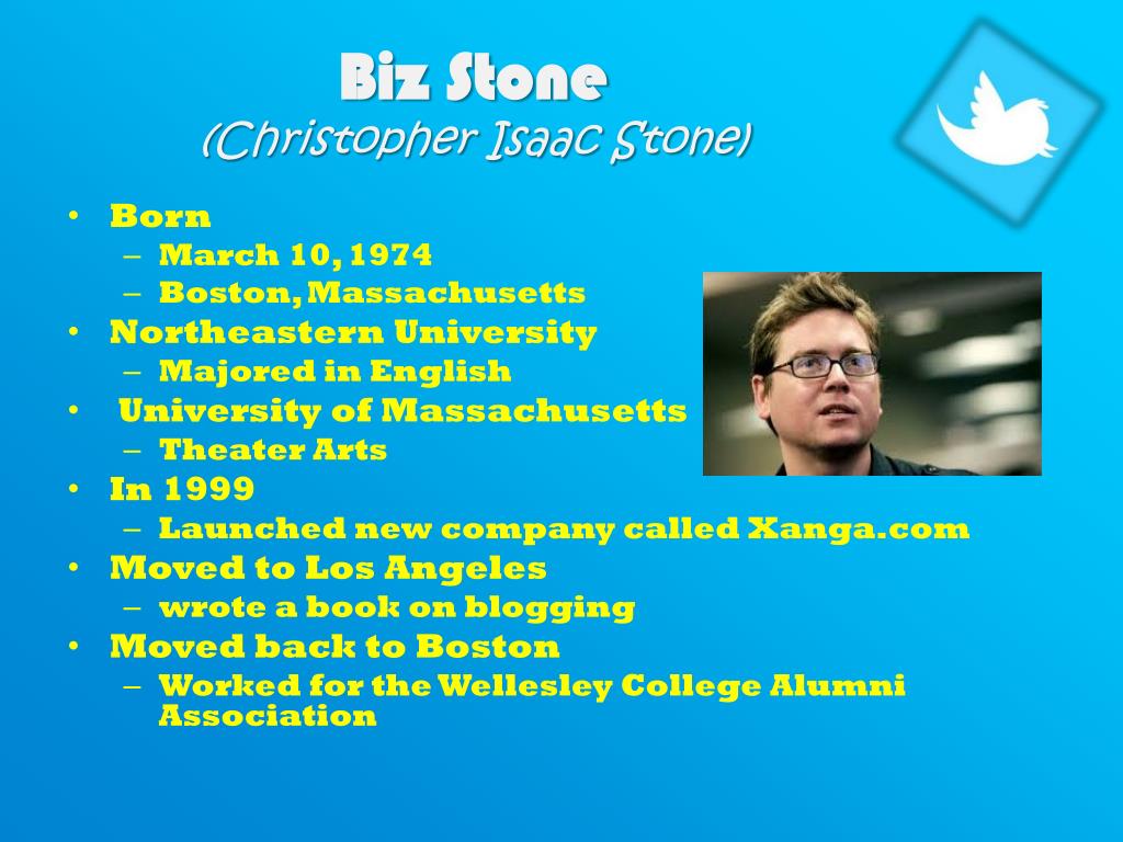 PPT - Twitter Evan Williams. Biz stone. jack dorsey . PowerPoint ...