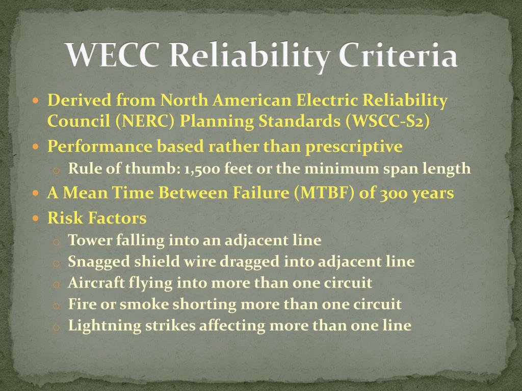 PPT - Western Electricity Coordinating Council Common Corridor Criteria ...