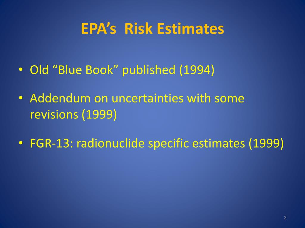 PPT - Projections of Radiogenic Cancer Risk for the U.S. Population ...