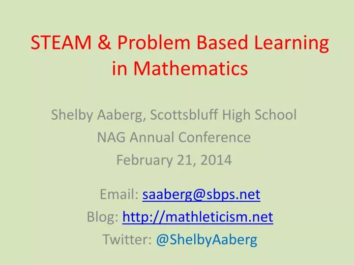 PPT STEAM Problem Based Learning In Mathematics PowerPoint 