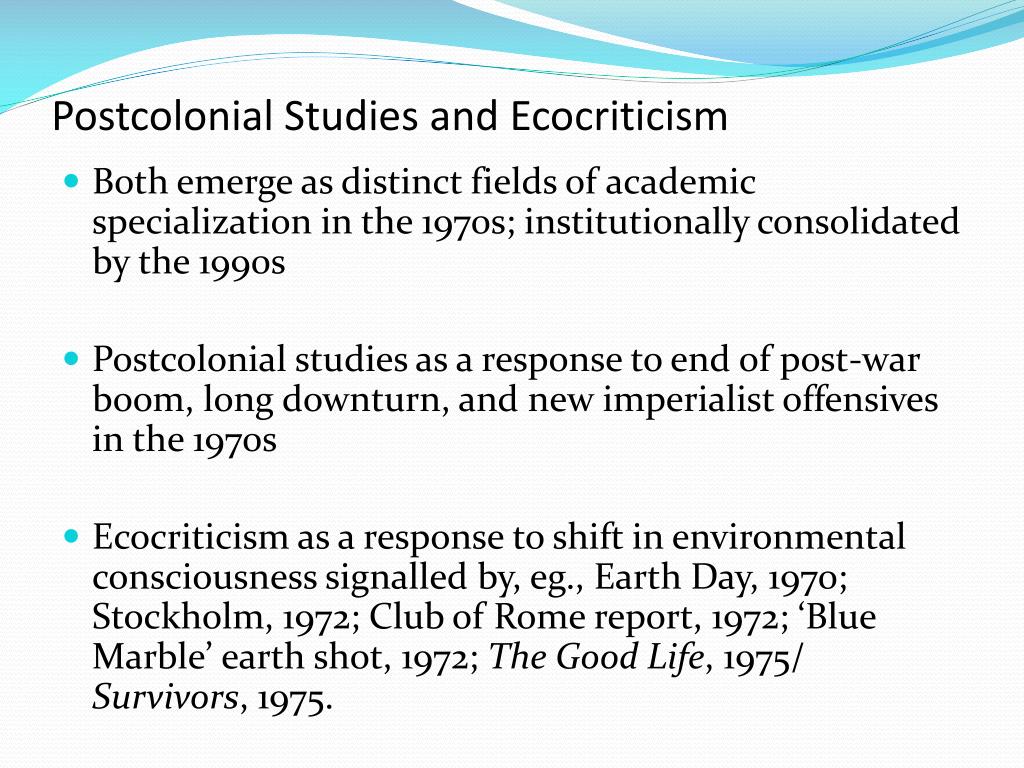PPT - Upamanyu Pablo Mukherjee , Postcolonial Environments (2010) Rob ...