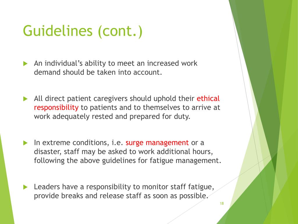 PPT - Fatigue Management Guidelines Georgia Hospital Association May 22 ...