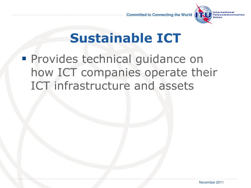 PPT - Guidelines for Environmental Sustainability for the ICT Sector ...
