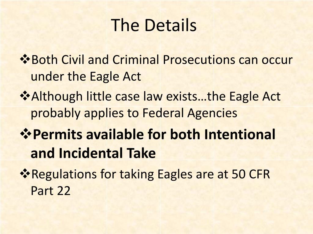 PPT - Migratory Bird Treaty Act Bald & Golden Eagle Protection Act EO ...