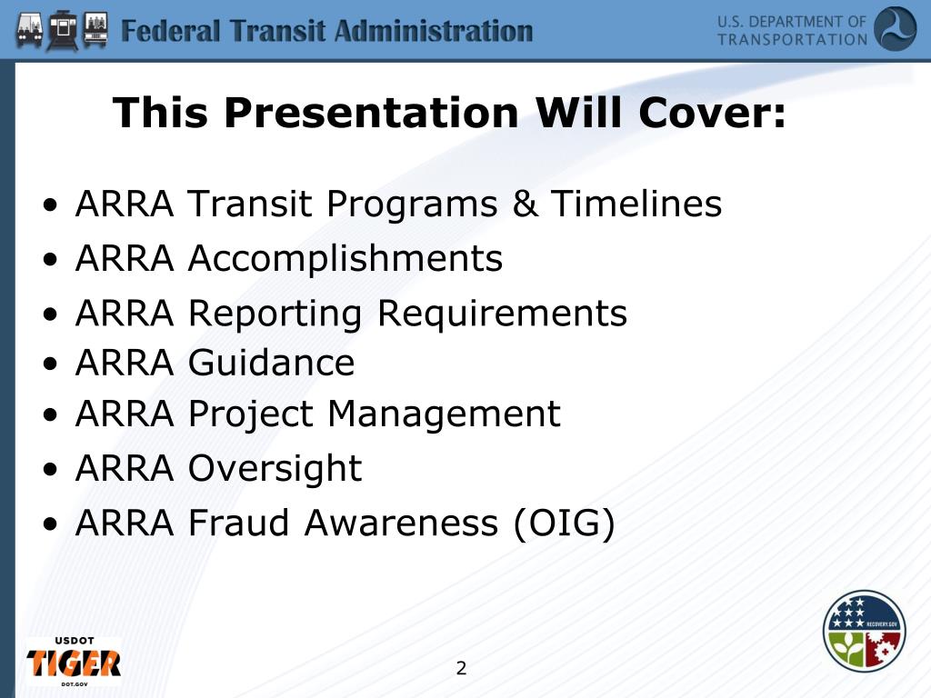 PPT - Federal Transit Administration American Recovery & Reinvestment ...