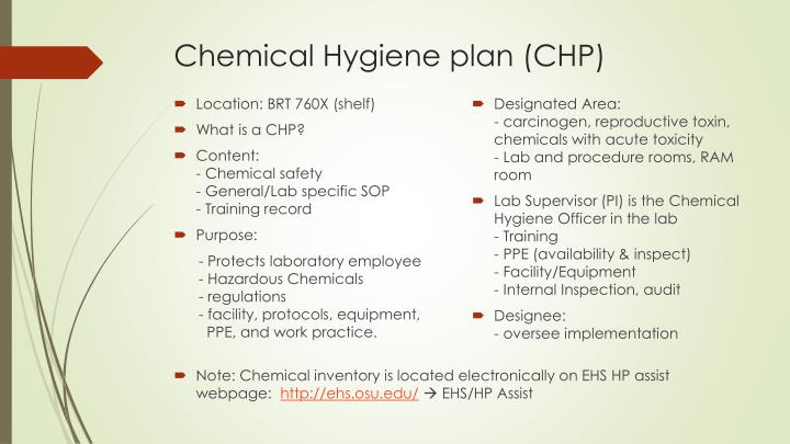 PPT - Chemical Hygiene Plan BSL-2 Laboratory Safety Exposure control ...