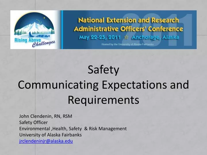 PPT - Safety Communicating Expectations and Requirements PowerPoint ...