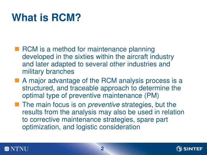 PPT - RCM – Reliability Centred Maintenance PowerPoint Presentation ...