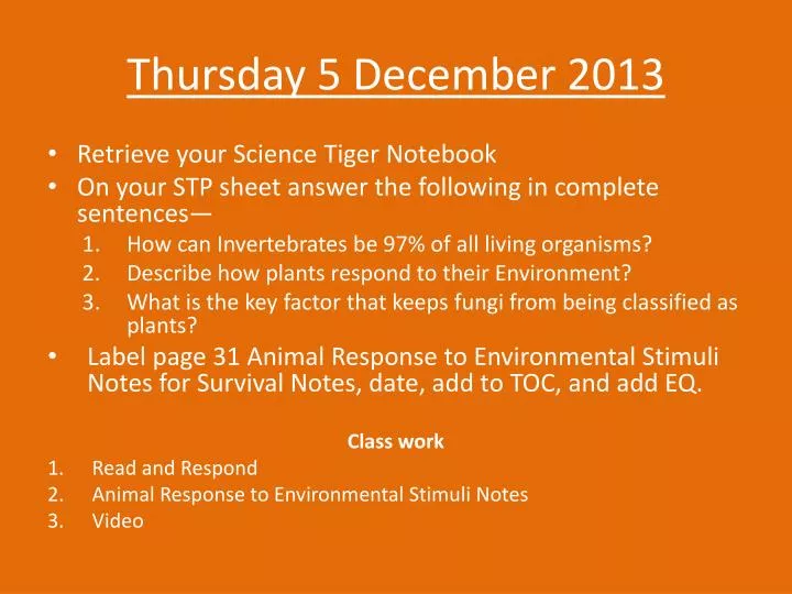 PPT - Thursday 5 December 2013 PowerPoint Presentation, free download ...
