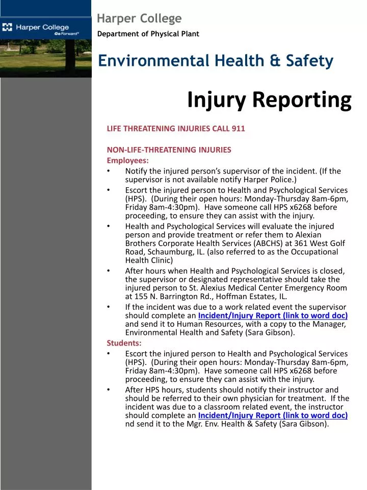 PPT - Injury Reporting PowerPoint Presentation, free download - ID:1622809