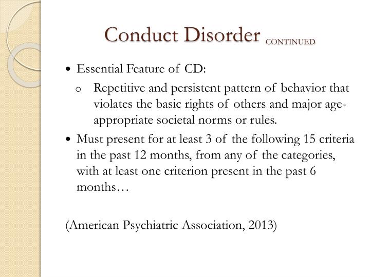 PPT - Conduct Disorder PowerPoint Presentation - ID:1622870