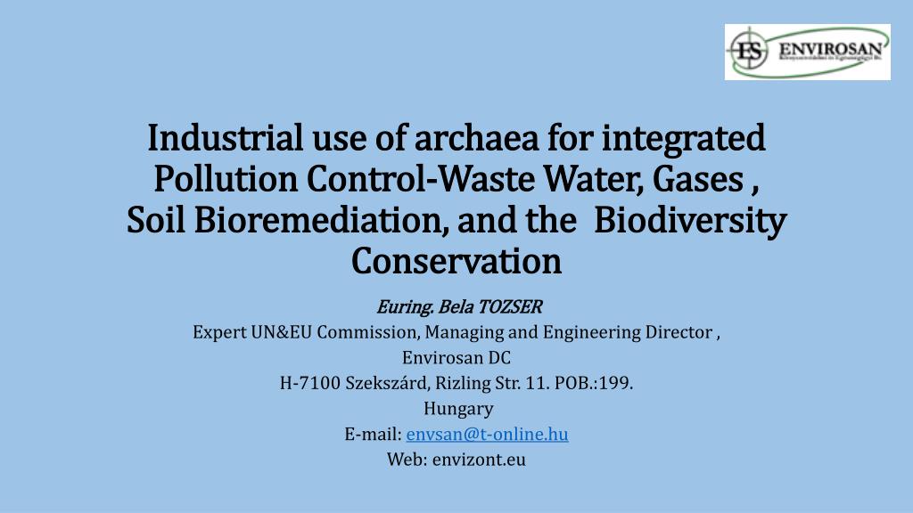 PPT - Industrial use of archaea for integrated Pollution Control-Waste ...