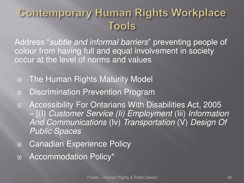 PPT - HUMAN RIGHTS IN THE PUBLIC SECTOR UNDERSTANDING THE CANADIAN ...