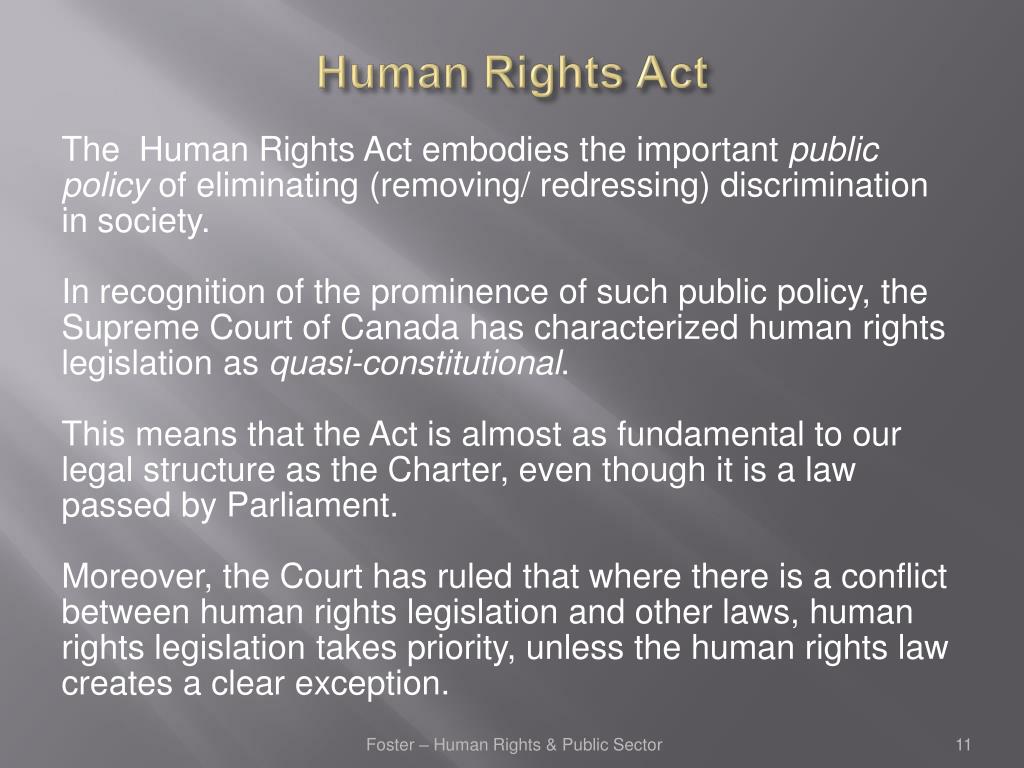 PPT - HUMAN RIGHTS IN THE PUBLIC SECTOR UNDERSTANDING THE CANADIAN ...