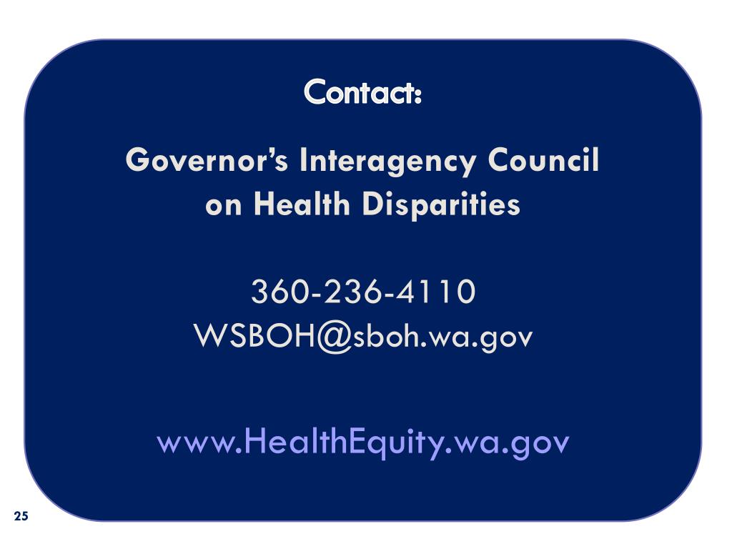 PPT - Governor’s Interagency Council on Health Disparities Emma ...