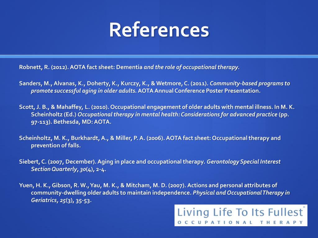 PPT - Occupational Therapy in Productive Aging: The Top 10 Things ...