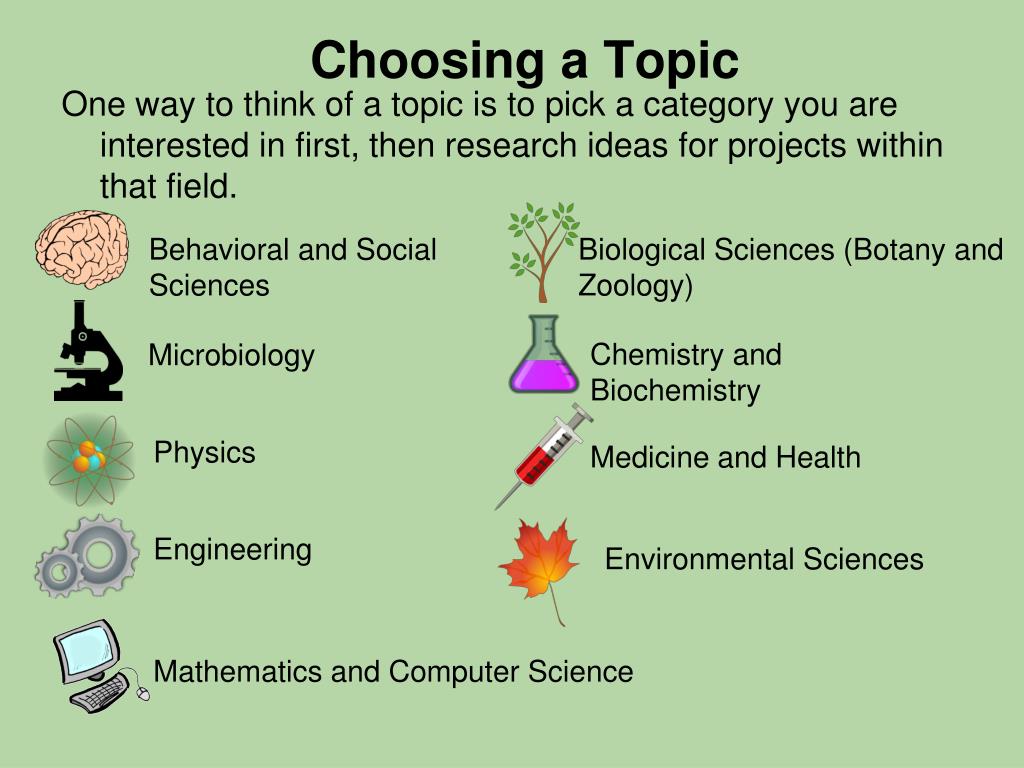 PPT Science Fair Choosing A Topic PowerPoint Presentation Free PPT Science Fair Choosing A Topic PowerPoint Presentation Free