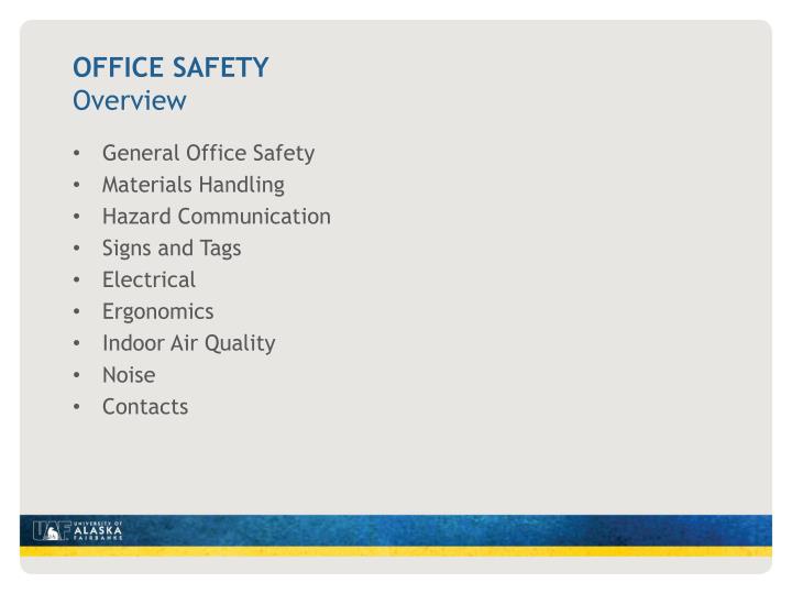PPT - OFFICE SAFETY PowerPoint Presentation - ID:1624358