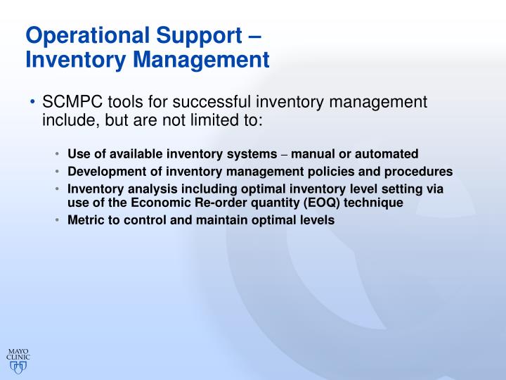 PPT - Mayo Clinic Supply Chain Management Performance Consulting Team ...