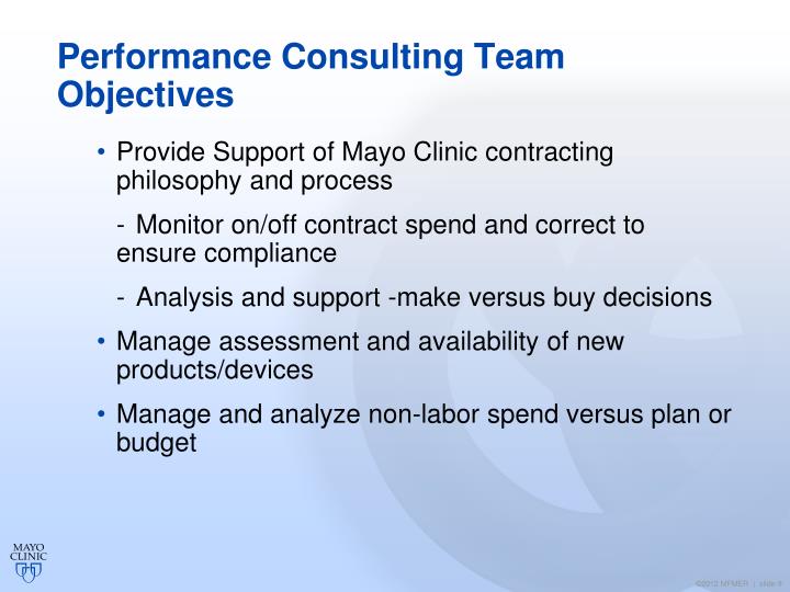PPT - Mayo Clinic Supply Chain Management Performance Consulting Team ...