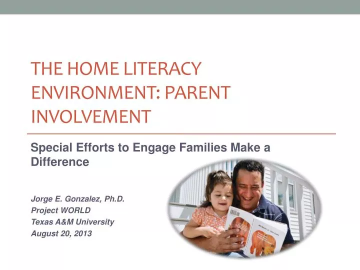 PPT - The Home Literacy Environment: Parent Involvement PowerPoint ...