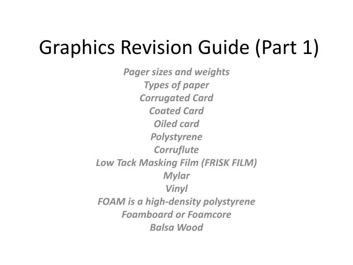 PPT - Graphics Revision Guide (Part 1) PowerPoint Presentation, free ...