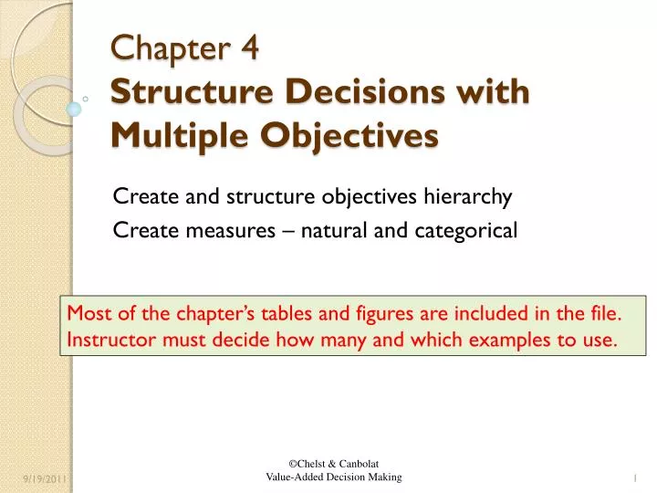 PPT - Chapter 4 Structure Decisions with Multiple Objectives PowerPoint ...