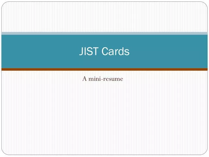 PPT - JIST Cards PowerPoint Presentation, free download - ID:1624583