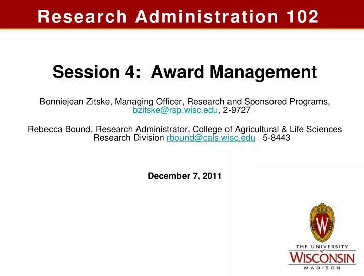 PPT - Research Administration 102 PowerPoint Presentation, free ...