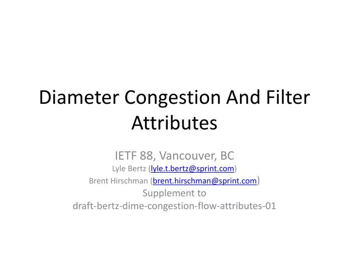 PPT - Diameter Congestion And Filter Attributes PowerPoint Presentation ...
