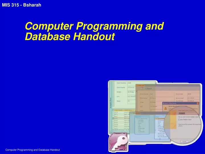 PPT - Computer Programming and Database Handout PowerPoint Presentation ... PPT - Computer Programming and Database Handout PowerPoint Presentation ...