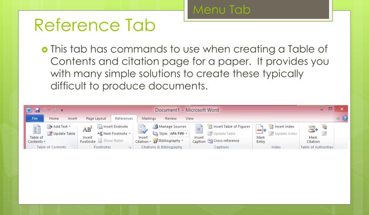 PPT - MS Word 2010 Tutorial PowerPoint Presentation - ID:1625272