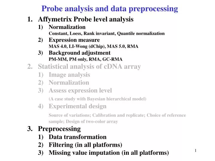 Ppt Probe Analysis And Data Preprocessing Powerpoint Presentation 6498