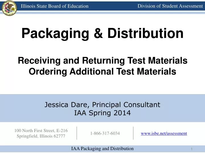 PPT - Packaging & Distribution Receiving and Returning Test Materials ...