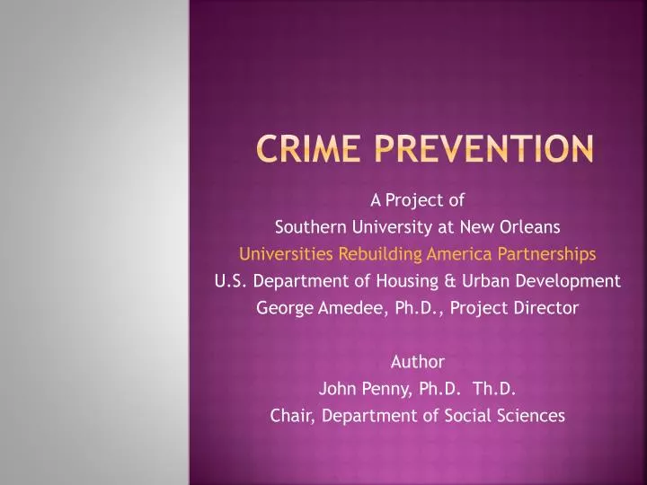 PPT - Crime Prevention PowerPoint Presentation, free download - ID:1625741
