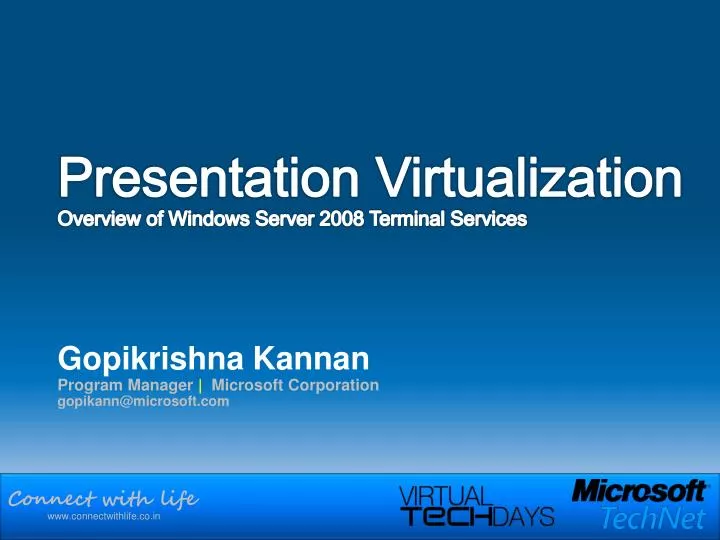 PPT - Presentation Virtualization Overview of Windows Server 2008 ...